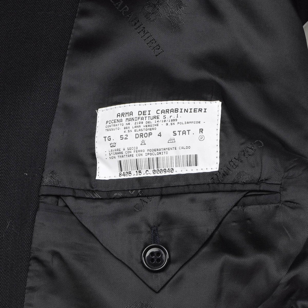Carabinieri jacket original Italian military black wool formal jacket ...